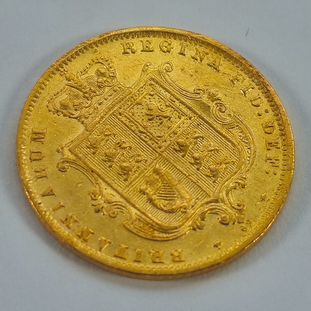 22ct Gold 1872 Victoria Young Head & Shield Back Half Sovereign. - Own4Less